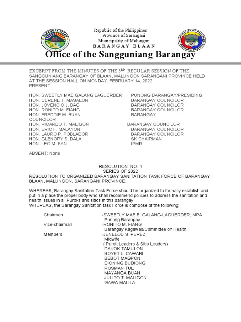 Sanitatio Task Force | PDF