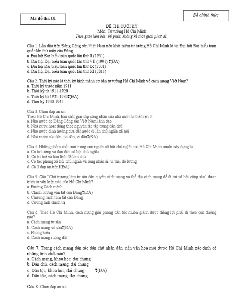 De Thi Cuoi Ky v1 | PDF