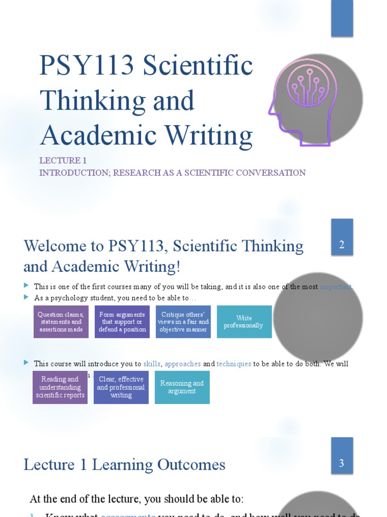 PSY113: Intro to Scientific Thinking | PDF | Methodology | Scientific ...