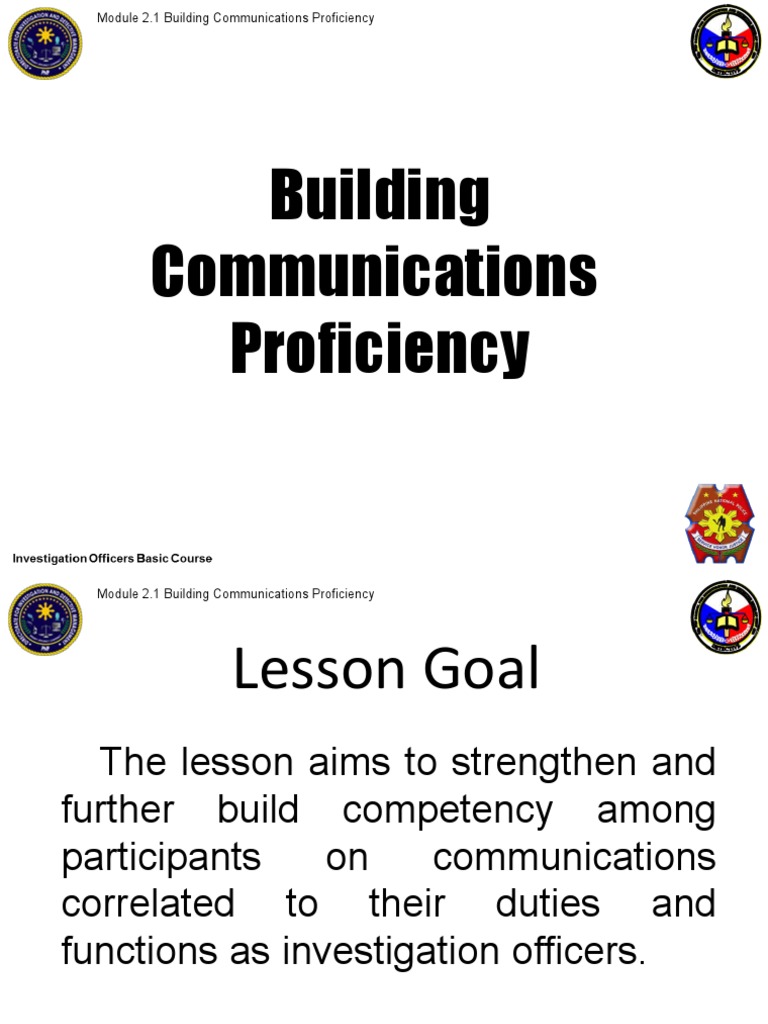 2.1 Building Communications Proficiency | Download Free PDF | Communication | Linguistics