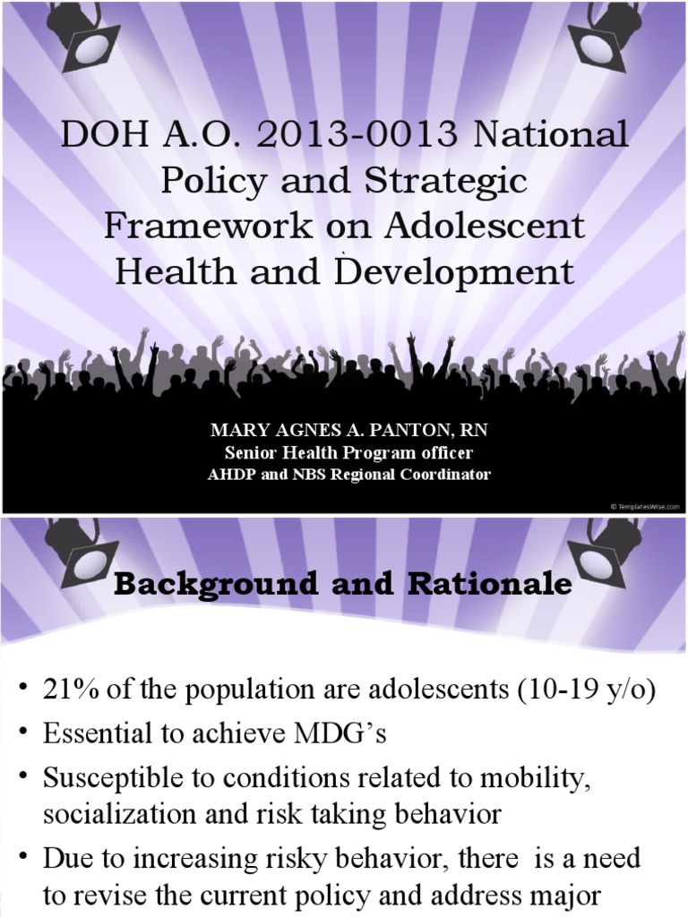 Strategic Framework - Adol Health | PDF | Adolescence | Millennium ...