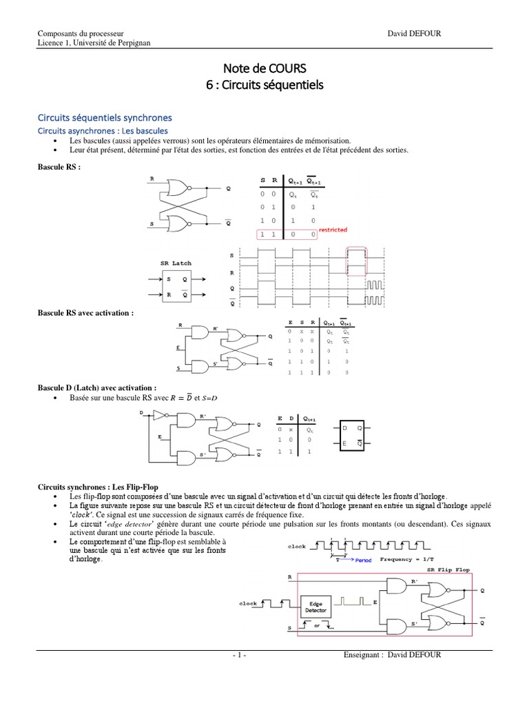 Circuits Séquentiels-2 | PDF | Données informatiques | Circuit électrique
