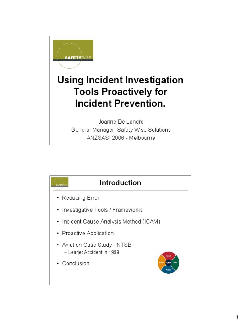 Using Incident Investigation Tools Proactively For | PDF | Risk | Risk ...