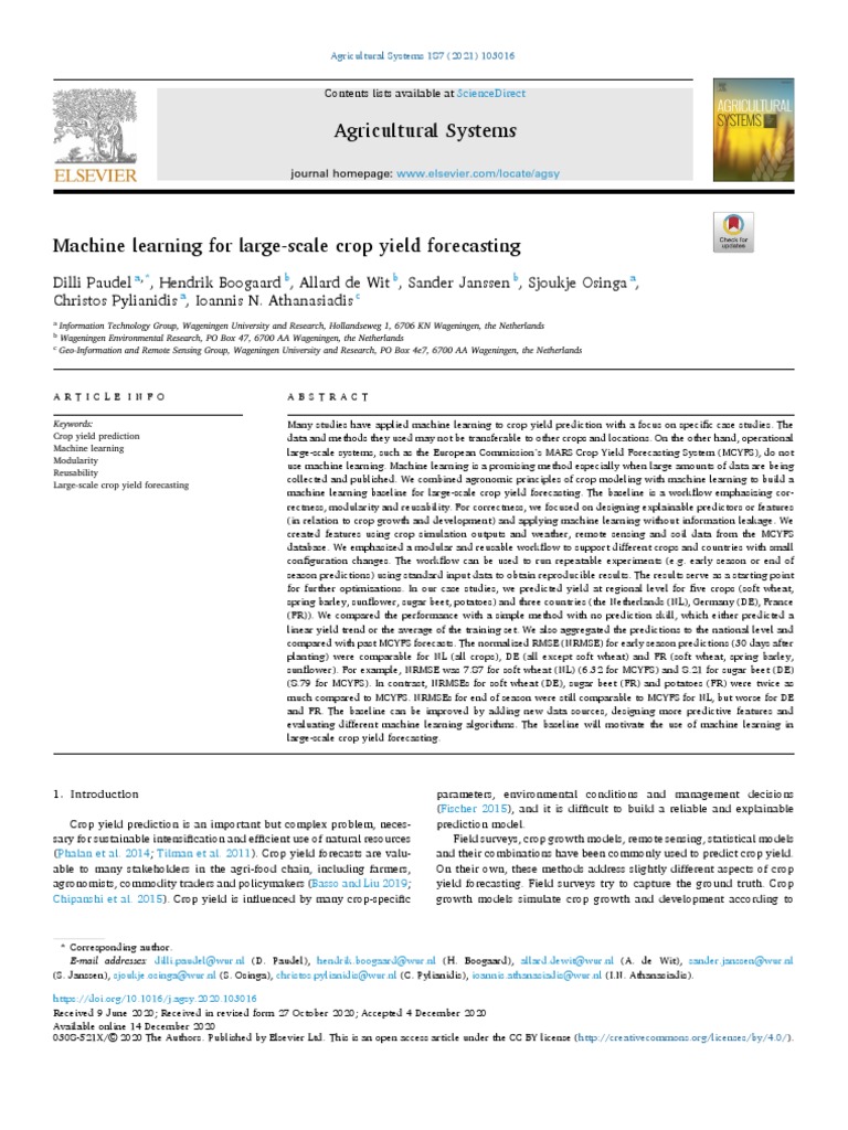 10 - RA - Machine Learning For Large-Scale Crop Yield Forecasting | PDF ... 10 - RA - Machine Learning For Large-Scale Crop Yield Forecasting | PDF ...