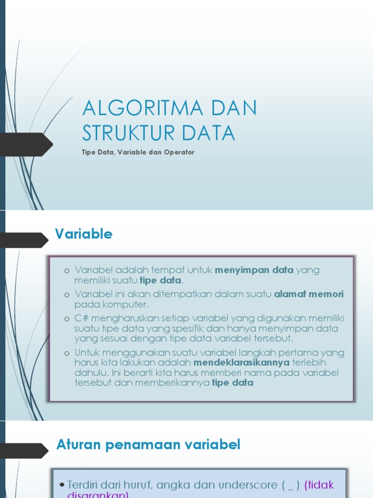 01 Tipe Data Variable Operator Pdf 