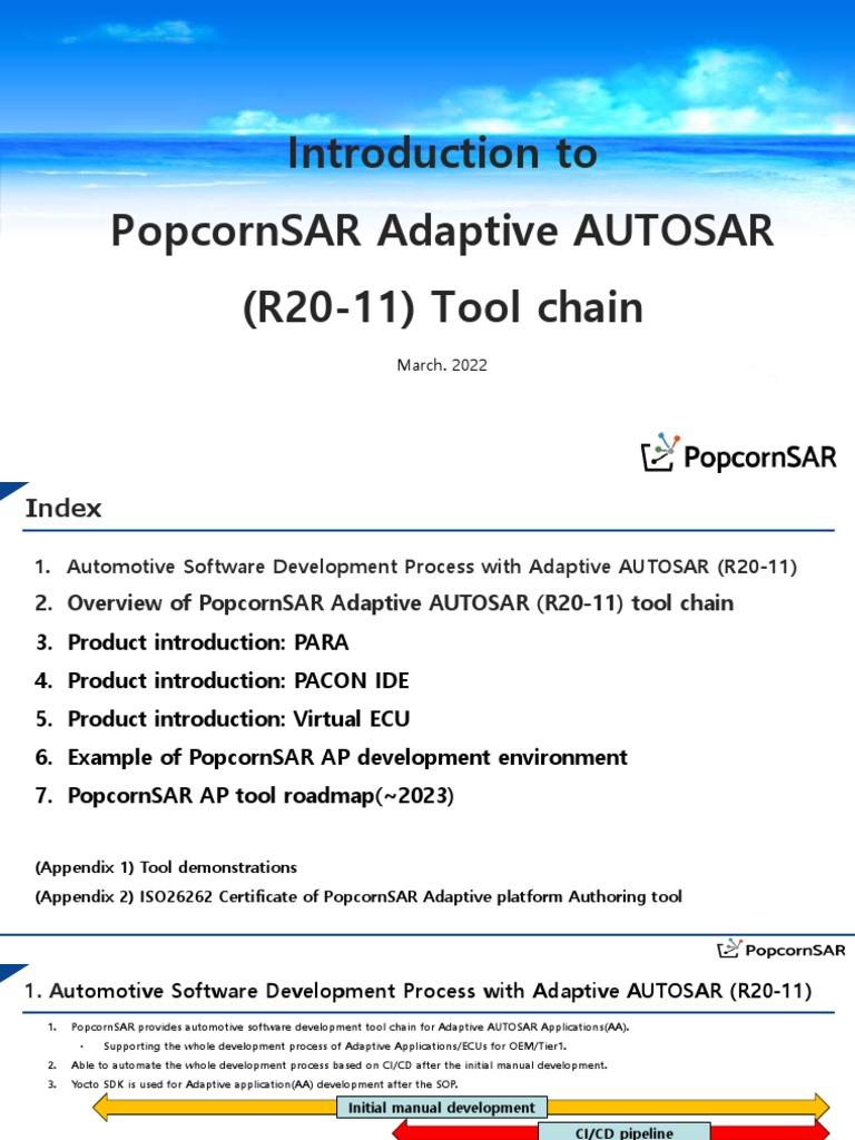 Introduction To Popcornsar Adaptive Autosar (R20-11) Tool Chain | PDF ...