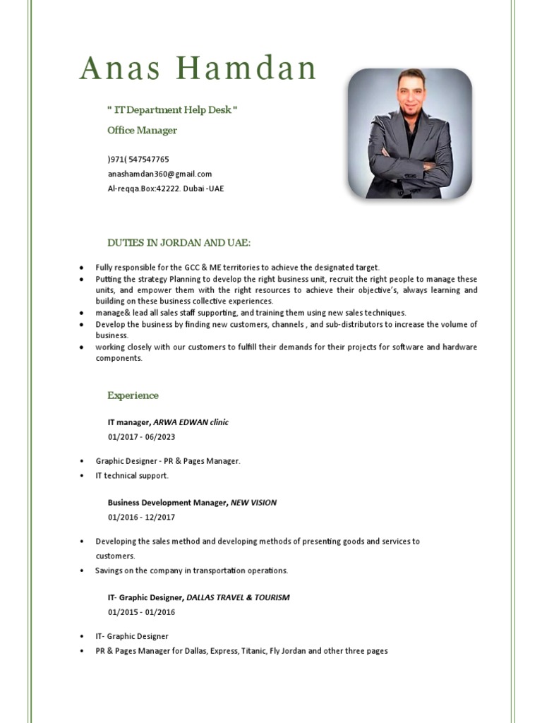 Anas Hamdan CV | PDF | Sales | Business