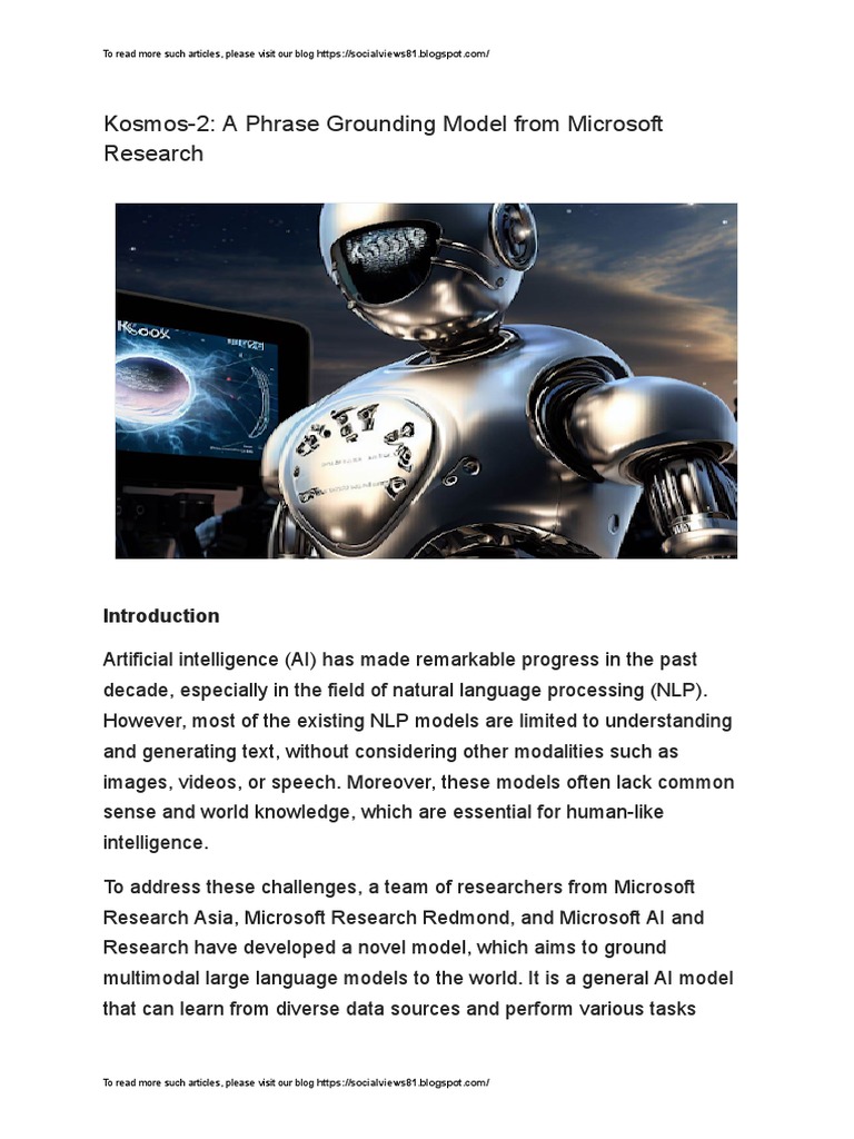 Kosmos-2: A Phrase Grounding Model From Microsoft Research | Download Free PDF | Artificial ...