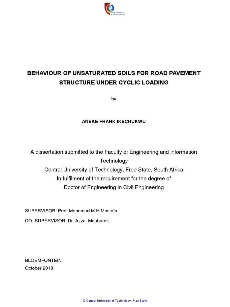 Behavior of Unsaturated Soils For Road Pavement Structure Under Cyclic Loading | PDF | Soil ...