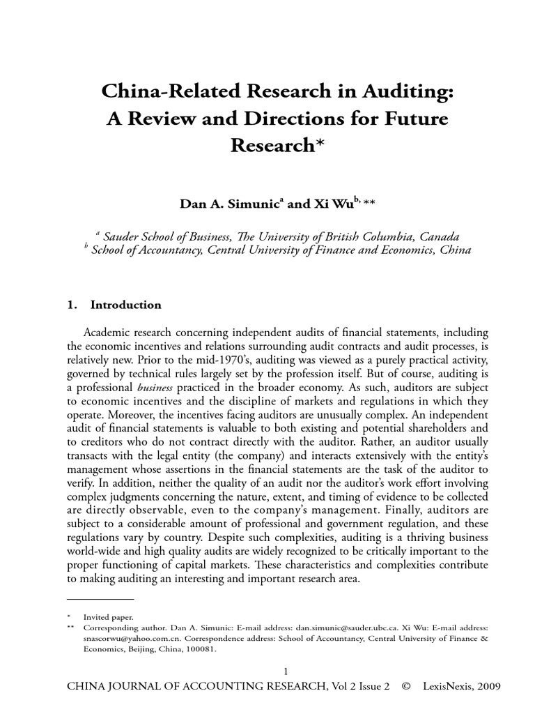 01 Dan Simunic | PDF | Audit | Financial Audit