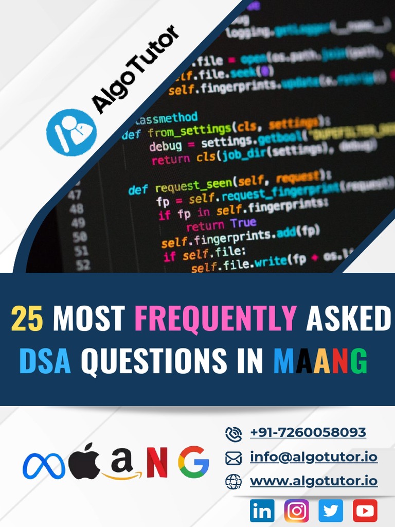 25 Most Frequently Asked DSA Questions in MAANG | PDF | String ...
