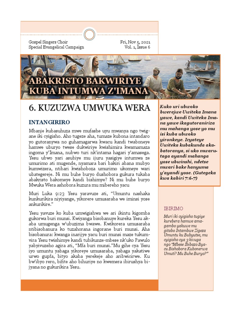 6 Kuzuzwa Umwuka Wera | PDF