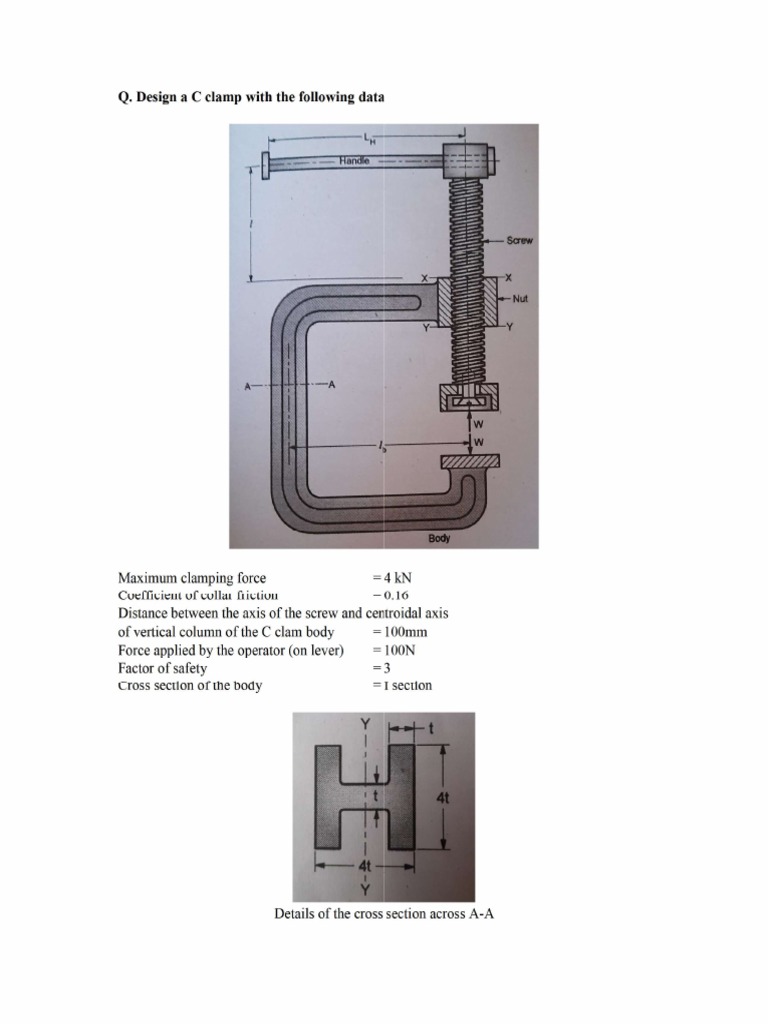 Design of C Clamp - Classwork | PDF