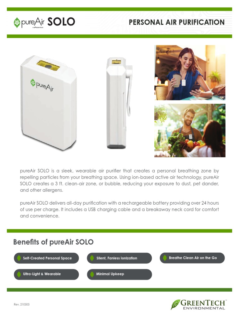 Wearable Air Purifier: pureAir SOLO | PDF