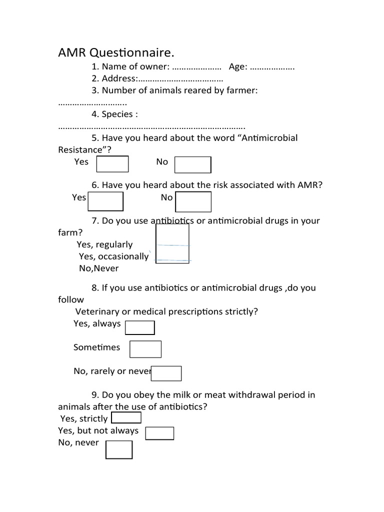 AMR Questionnaire | PDF