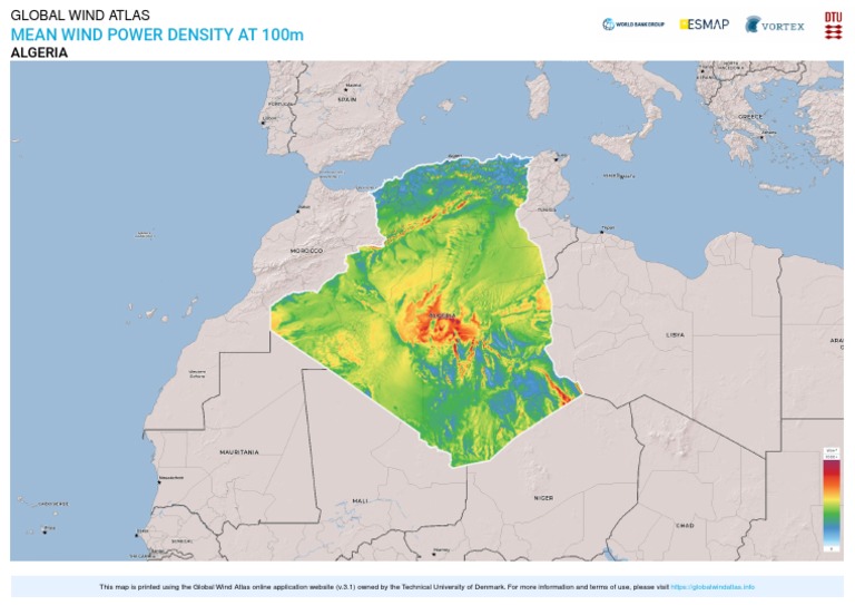 Algeria Wind Power Density Map | PDF