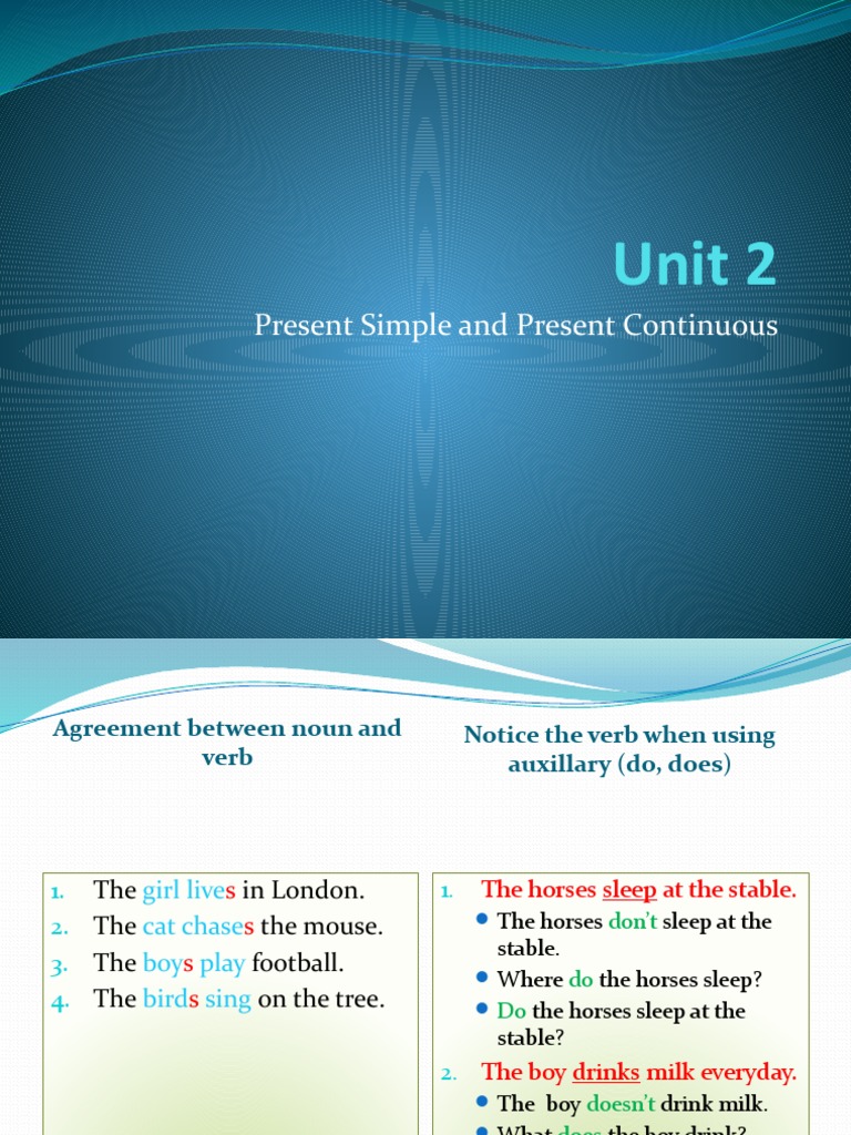 12present Simple and Present Continuous Grammar Guides - 50777 | PDF | Verb | Syntax