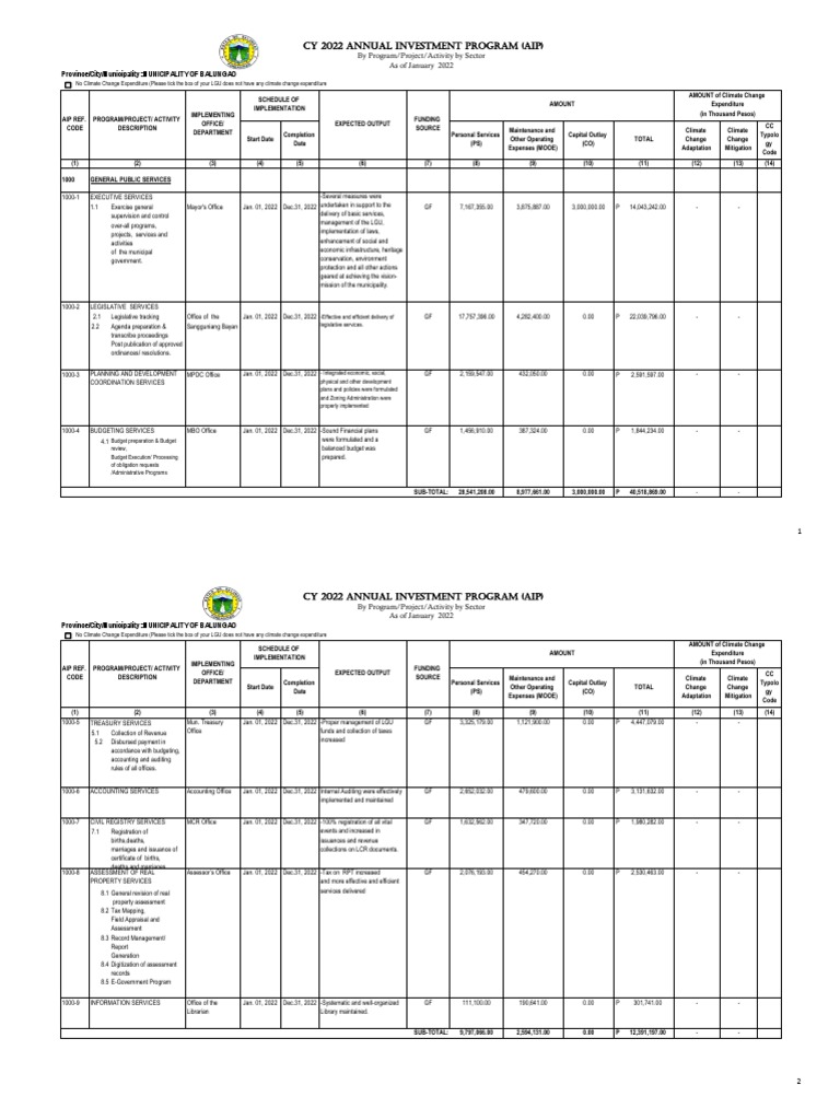 Aip Cy-2022 | PDF | Budget | Economies