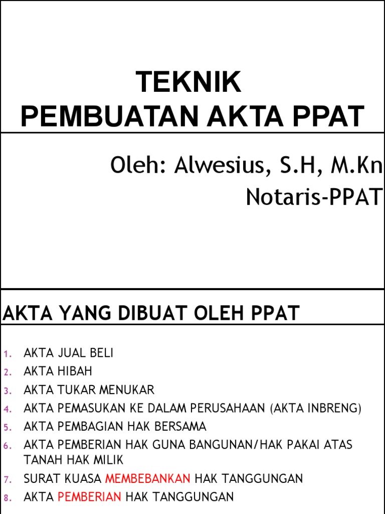 Bimtek Ippat Pembuatan Akta Ppat 2022 | PDF