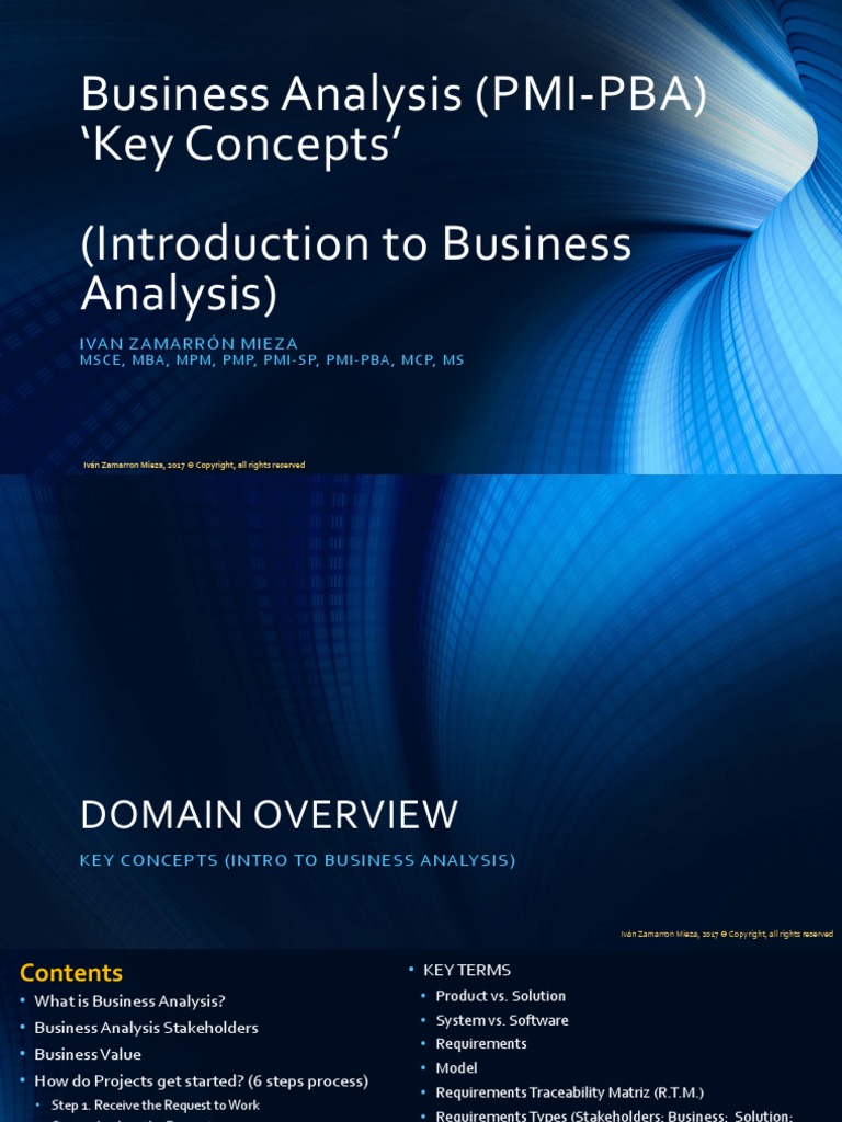 BUSINESS ANALYSIS - Key Concepts - IZM - Oct.17 - v1 | PDF | Business Analysis | Business