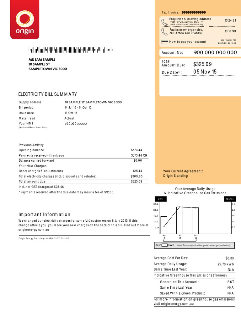 Origin Standing Bill Example | PDF | Economies | Service Industries