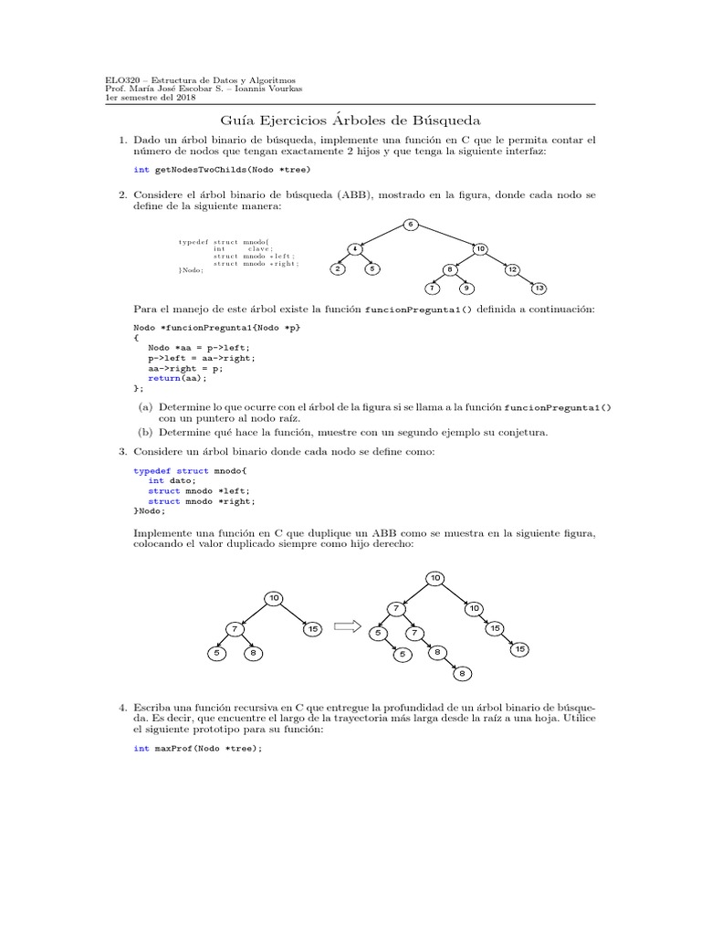 Arboles Arboles Binarios De Busqueda Pdf Algoritmos Y Estructuras