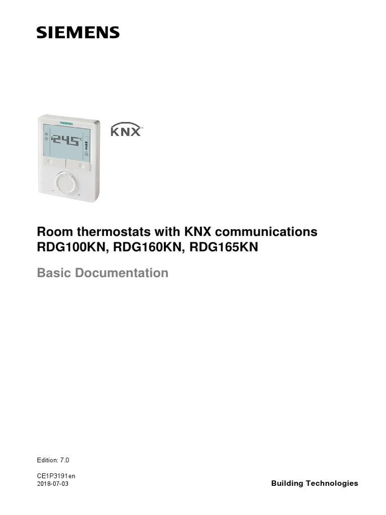 Siemens - Basic Documentation RDG100KN | PDF | Thermostat | Vacuum Tube