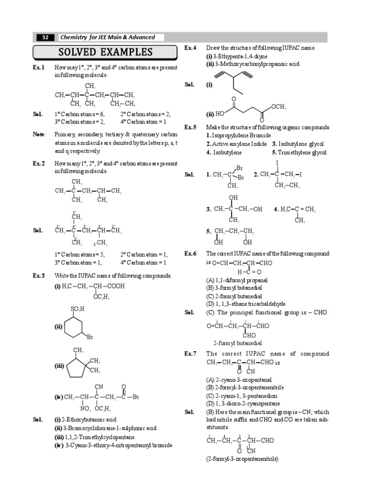 IUPAC Nomenclature Practice for JEE | PDF | Methyl Group | Carbon Compounds