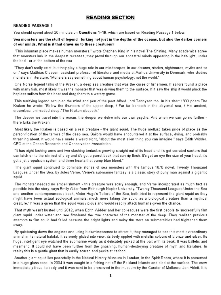 Reading Section | PDF