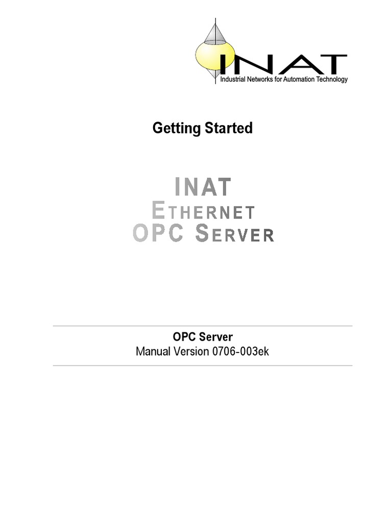 INAT OPC Server Manual | PDF | Port (Computer Networking) | Transmission Control Protocol
