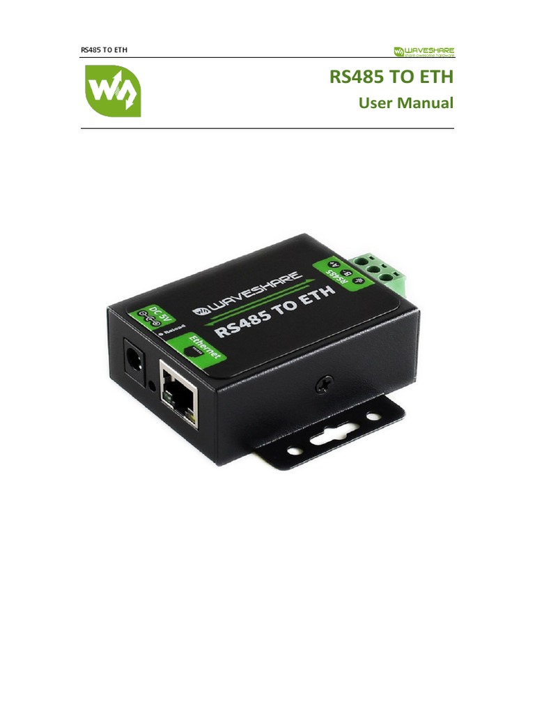 Waveshare RS485 To Ethernet Converter For EU | PDF | Port (Computer ...