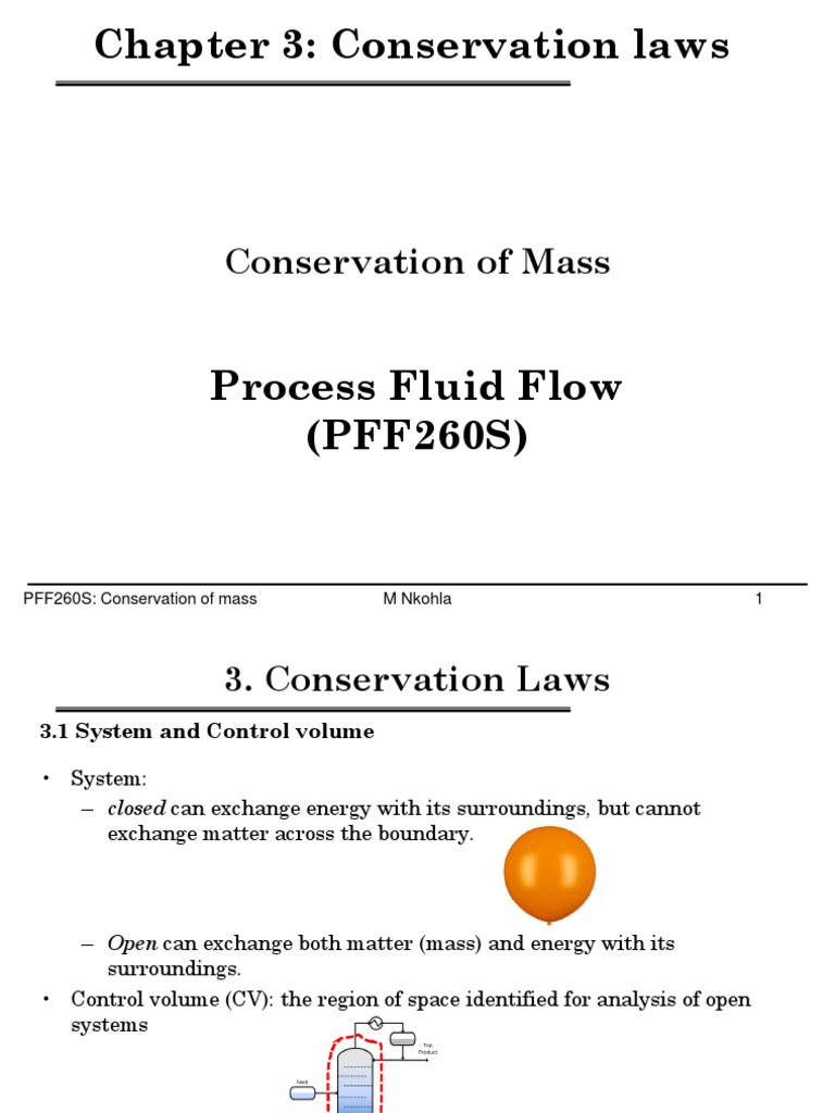 PFF260S 2022 Chapter 3 - Conservation Laws (3.1 Conservation of Mass) | PDF | Fluid Dynamics ...