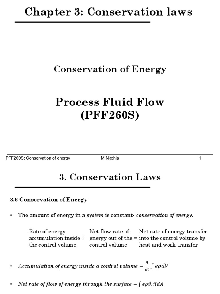 Energy Conservation in Fluid Mechanics | PDF | Fluid Dynamics | Friction