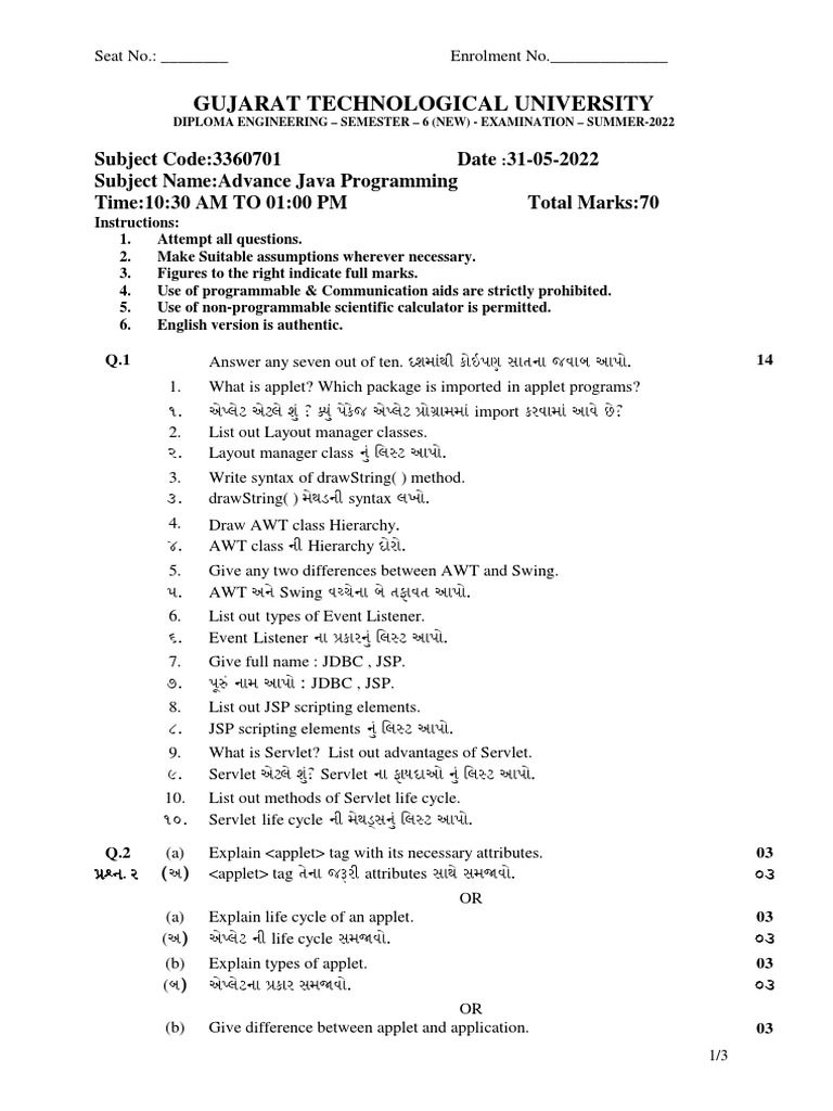 3360701-DIPLOMA-SUMMER-2022 Paper | PDF