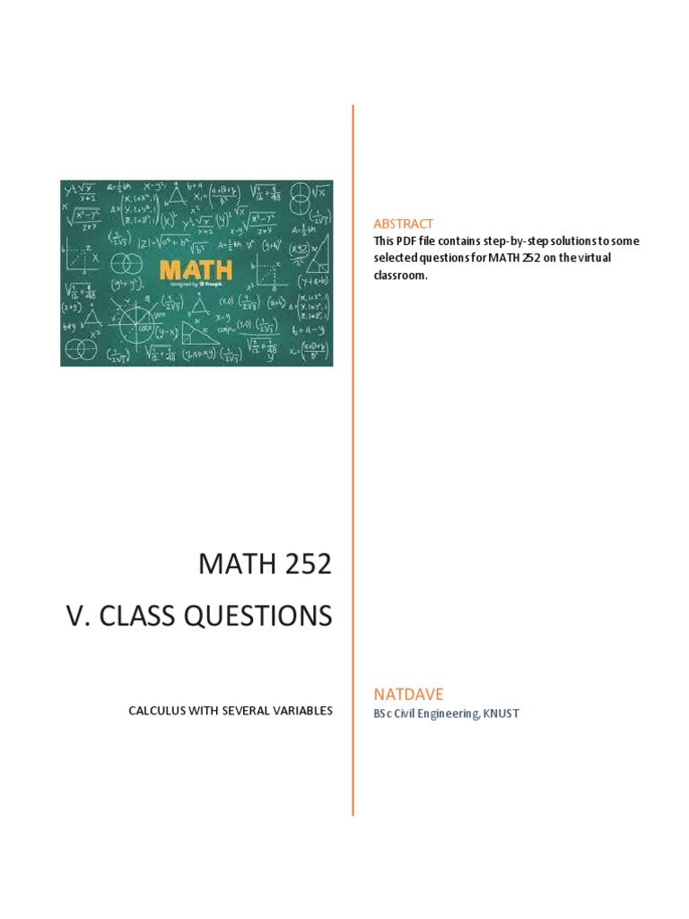 Math 252 Vclass Q&a | PDF