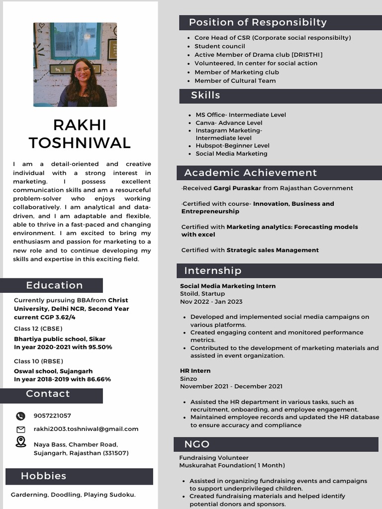 Rakhi CV | PDF | Marketing | Social Media