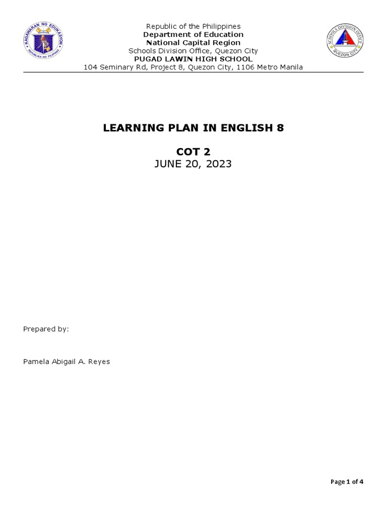 Cot 2 LP | PDF | Teachers | Metro Manila