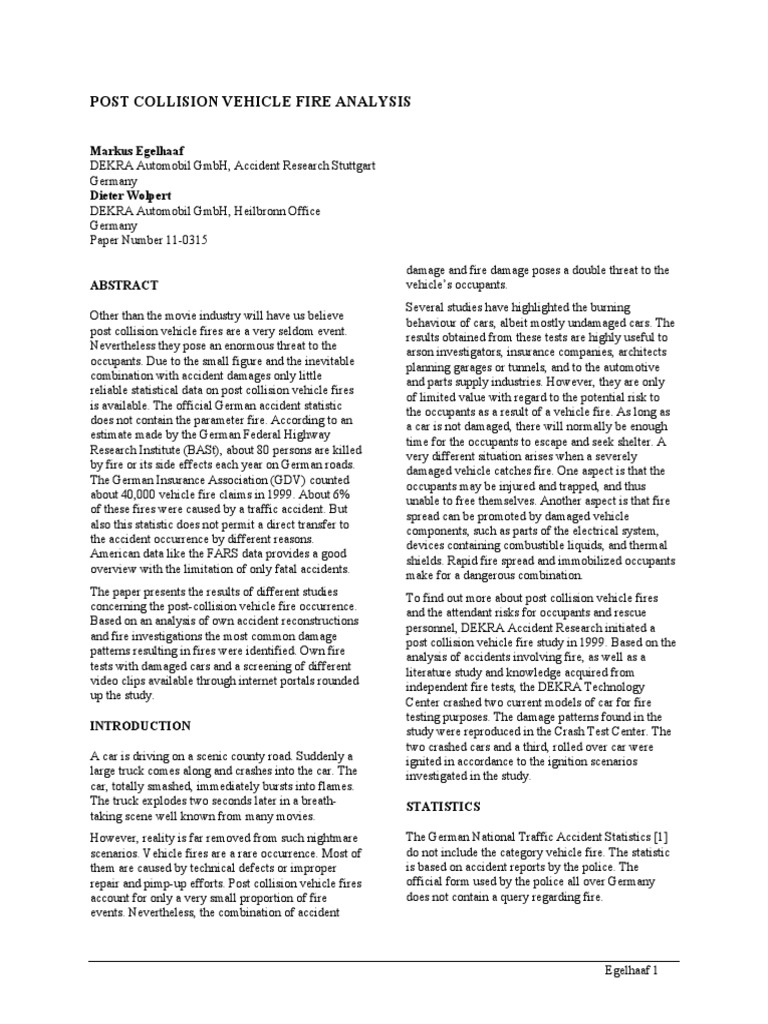 Vehicle Fire Report | PDF | Traffic Collision | Fires