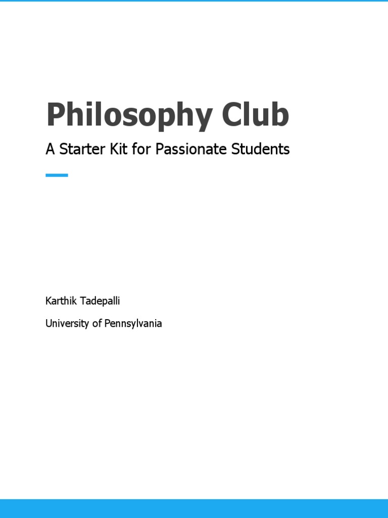 Philosophy Club Starter Kit Guide | PDF | Science | Blog