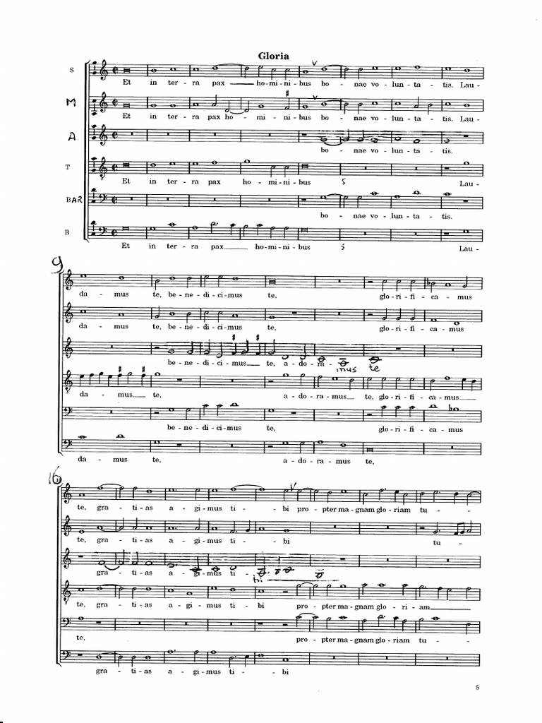 01b Palestrina - Gloria (Missa Papae Marcelli) - Alt-Notation | PDF
