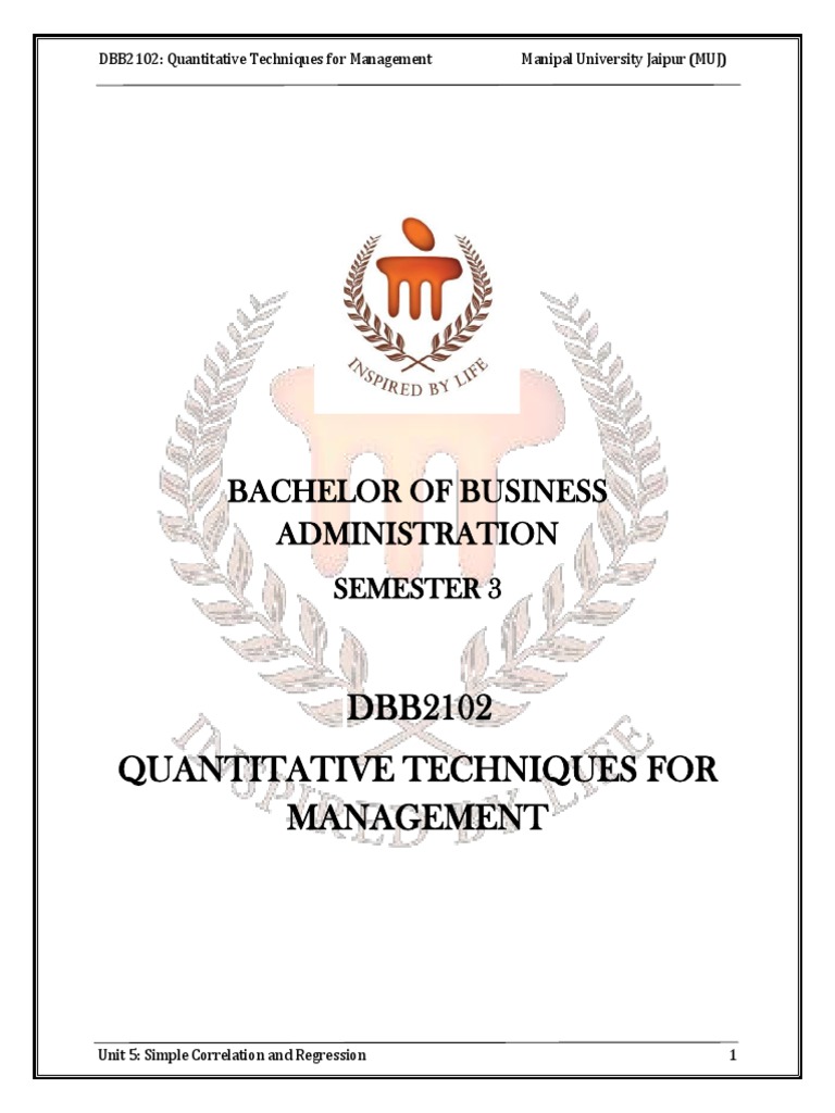 DBB2102 Unit-05 | PDF | Regression Analysis | Coefficient Of Determination