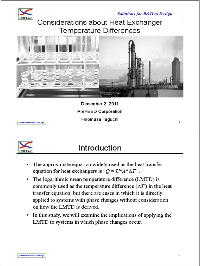 Heat Exchanger Temperature Differences | PDF | Heat Exchanger | Heat ...
