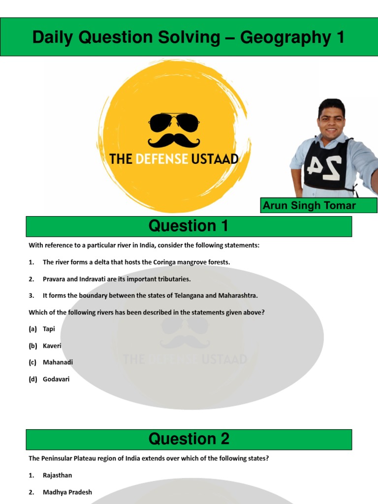 Geography QS 1 - The Defense Ustaad | PDF | Tsunami | Himalayas