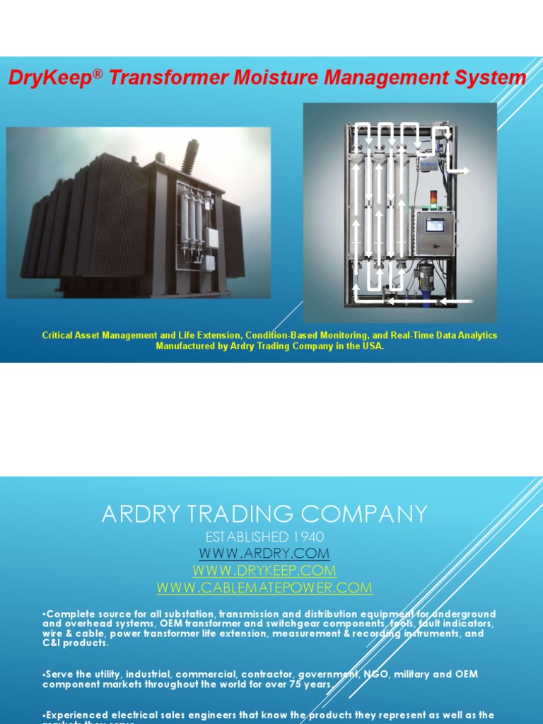 2019 DryKeep Presentation | PDF | Transformer | Electrical Breakdown