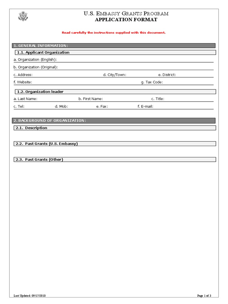 US Grants Program Application Form | PDF