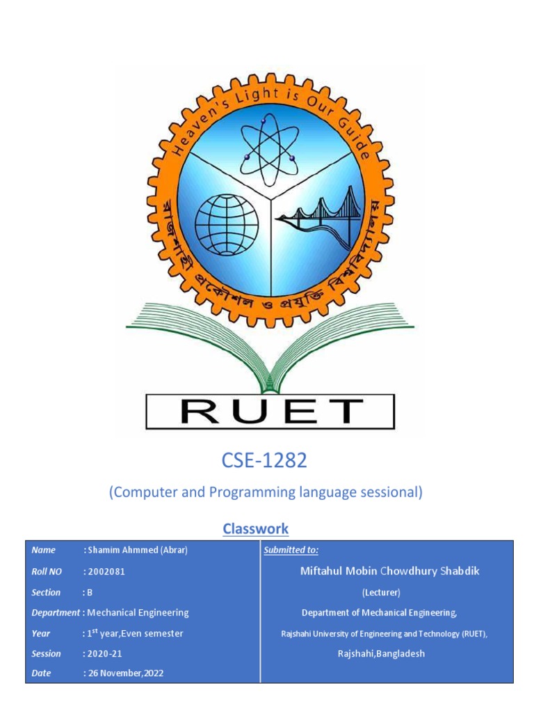 CSE Classwork O8 | PDF | Computer Programming | Software CSE Classwork O8 | PDF | Computer Programming | Software