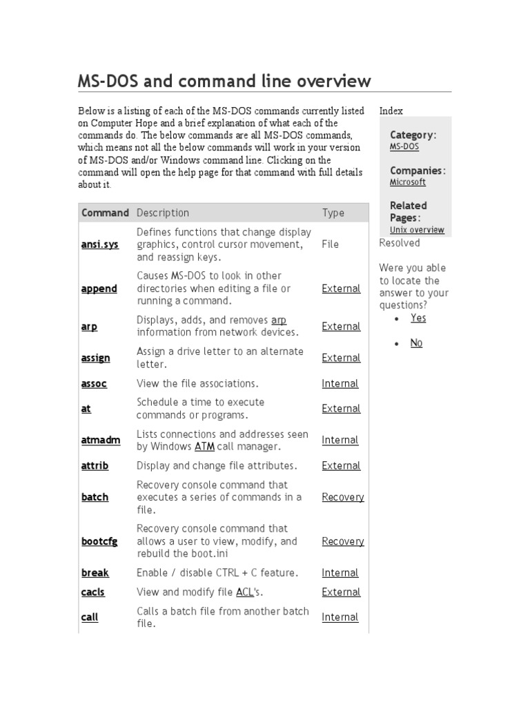 MS - Dos | PDF | Command Line Interface | Computer File