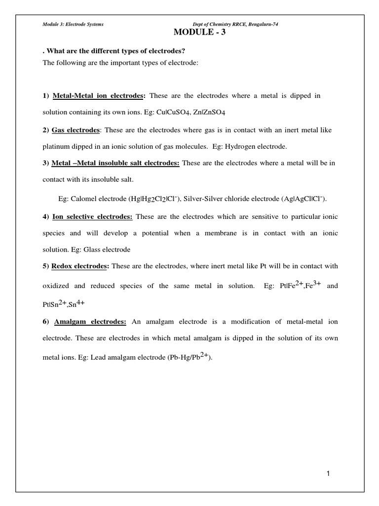 Module 3 Electro Chem Pdf Pdf Ph Electrochemistry