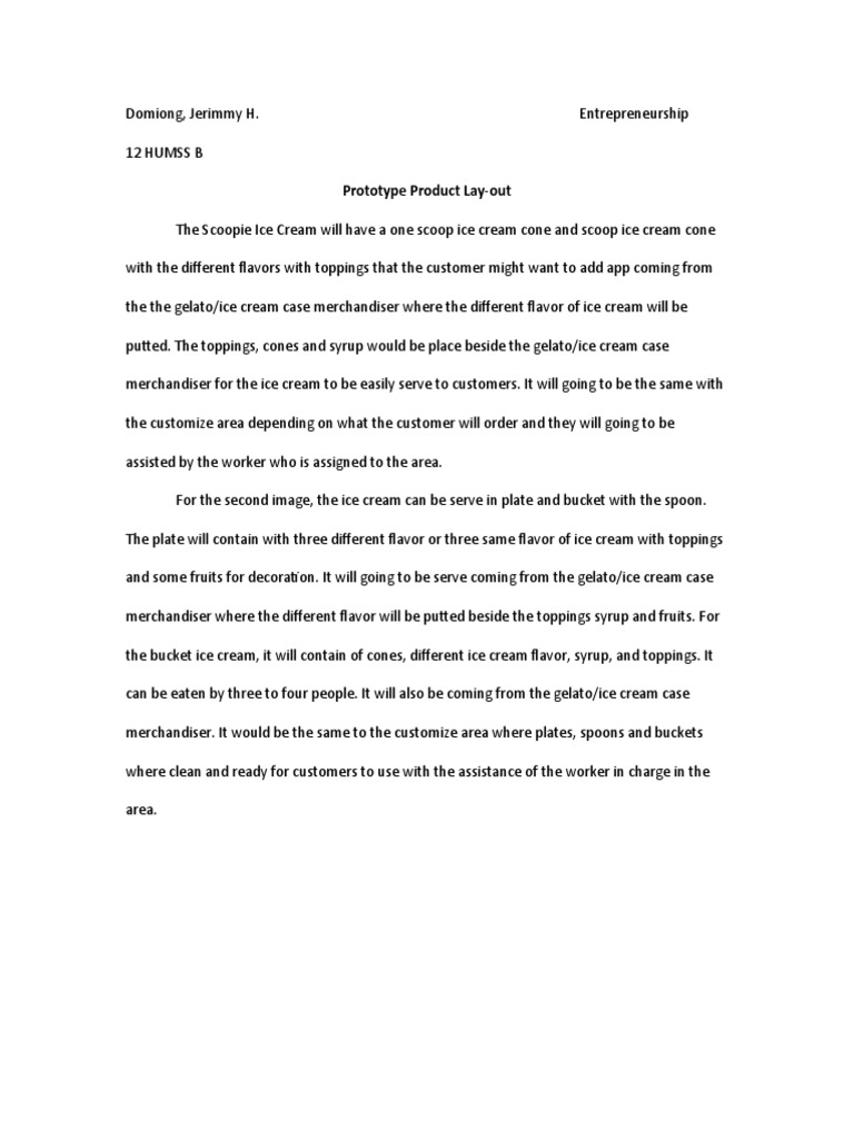 Prototype Product Lay-Out | PDF