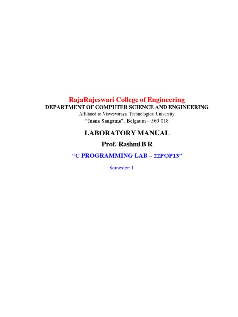 CPPS - Lab Manual (22POP13) (1-8) | PDF | Algorithms | Computer Program